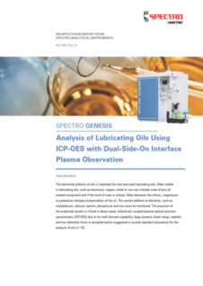 Application Note - Analysis of lubricating oils using ICP-OES with dual-side-on interface plasma ...